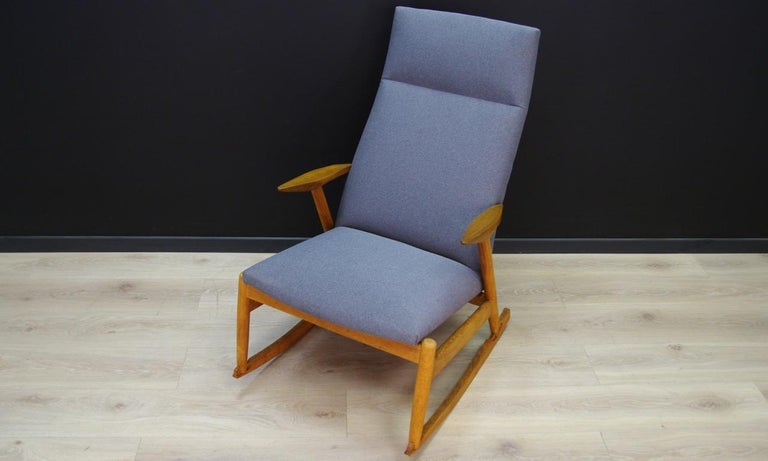 Retro Gray Rocking Chair Ashe Vintage Danish Design For Sale at 1stDibs