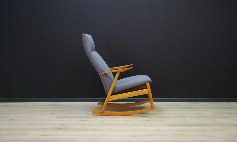 Retro Gray Rocking Chair Ashe Vintage Danish Design For Sale at 1stDibs