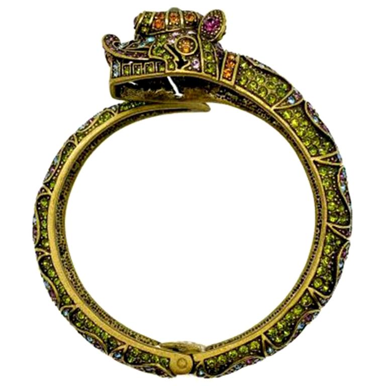 Retro Heidi Daus Dragon Cuff With Colourful Crystal Detailing 2000s at ...