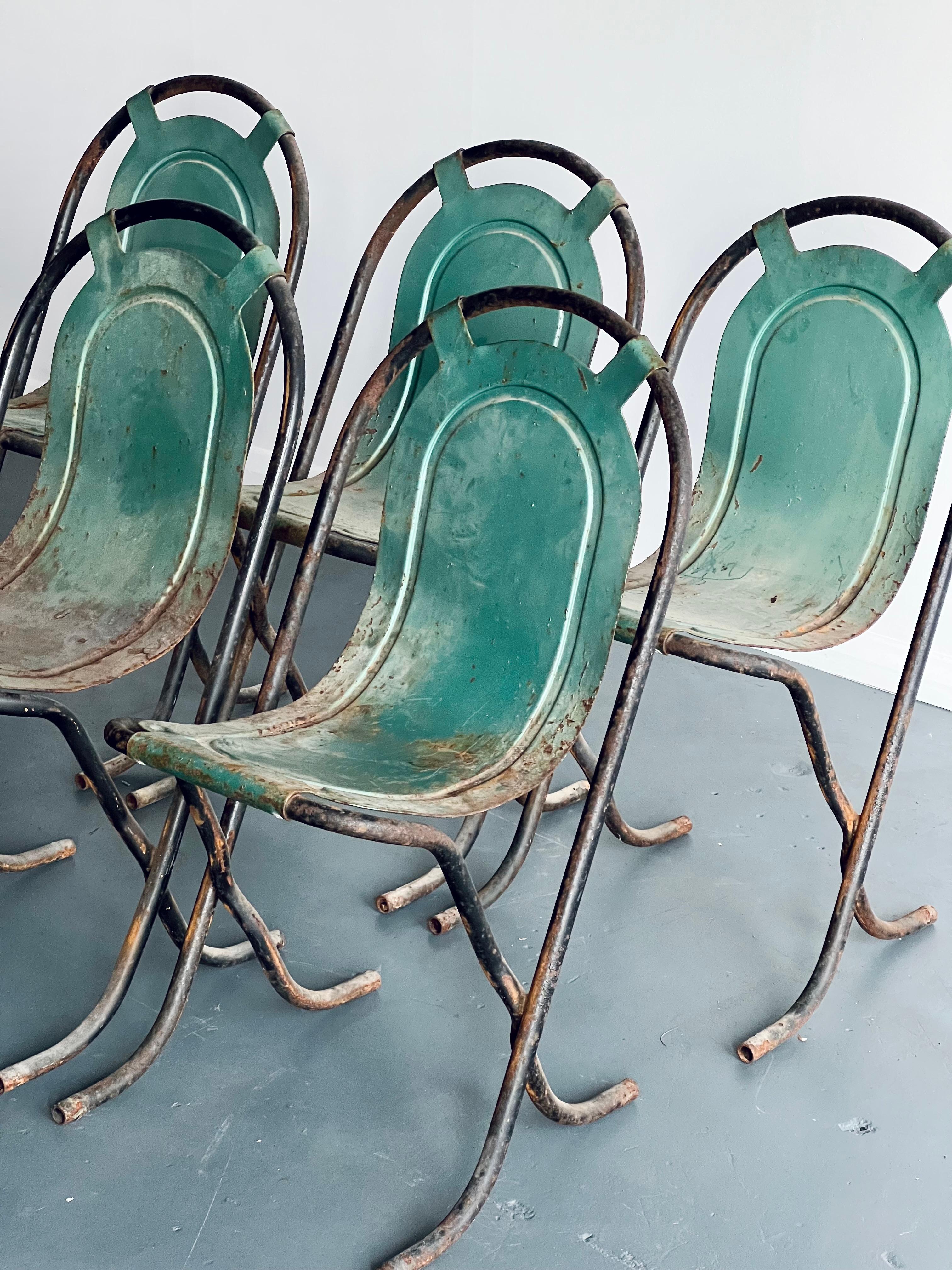 Retro Industrial Metal Reclaimed Sebel Stak-a-bye Set of Six Dining ...