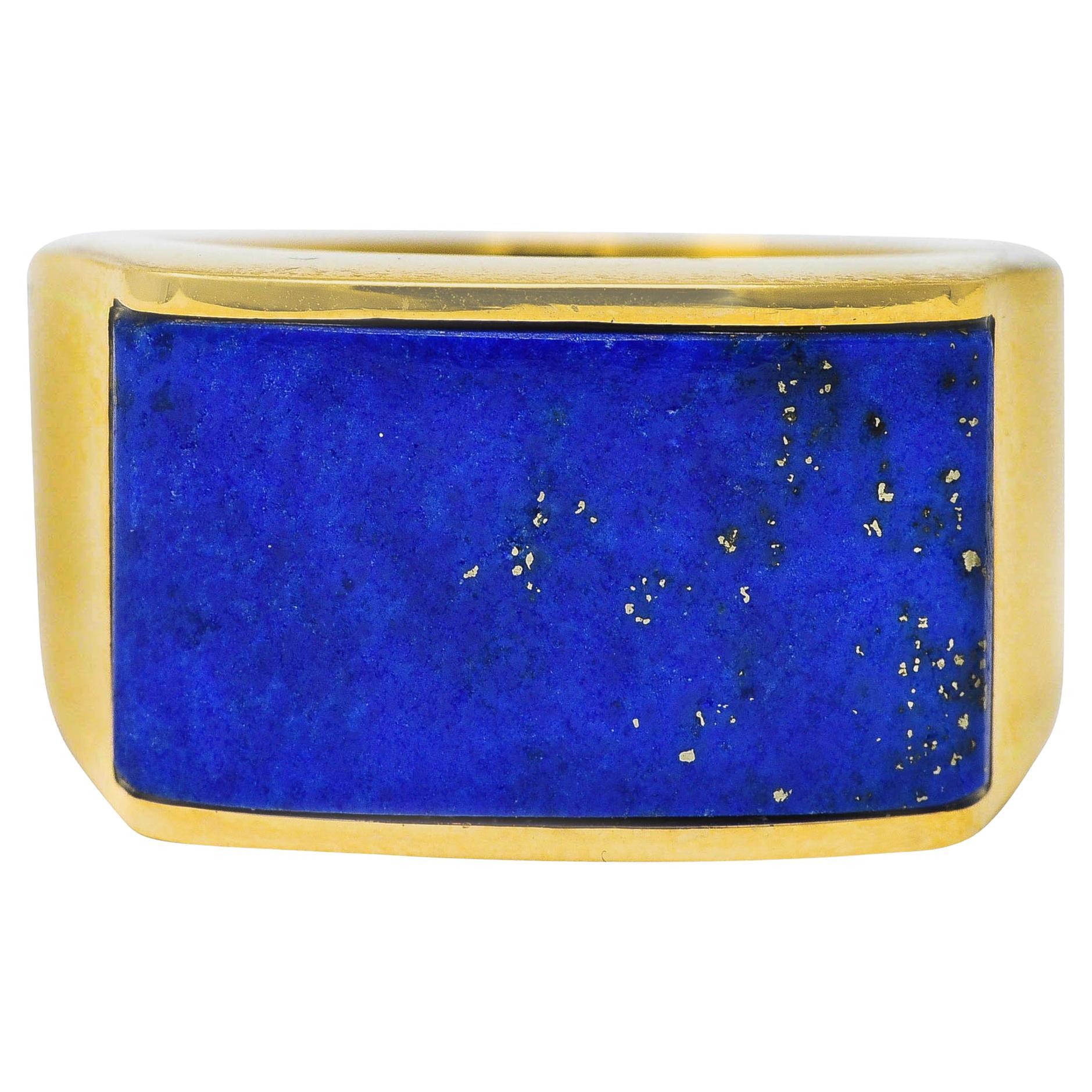 Antique Lapis Lazuli Gold Signet Ring at 1stDibs