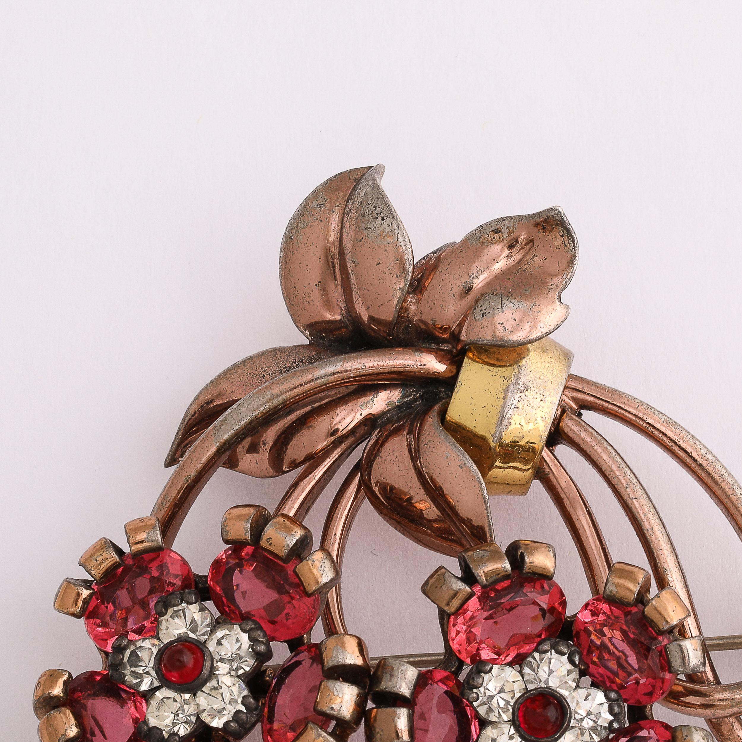 Retro Pennino Sterling Silver Ruby Brooch by Pennino For Sale at 1stDibs