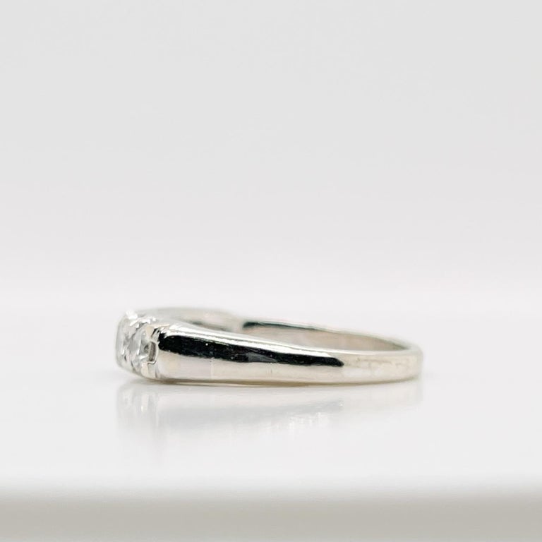 Retro Platinum and Diamond Six-Stone Band Ring For Sale at 1stDibs