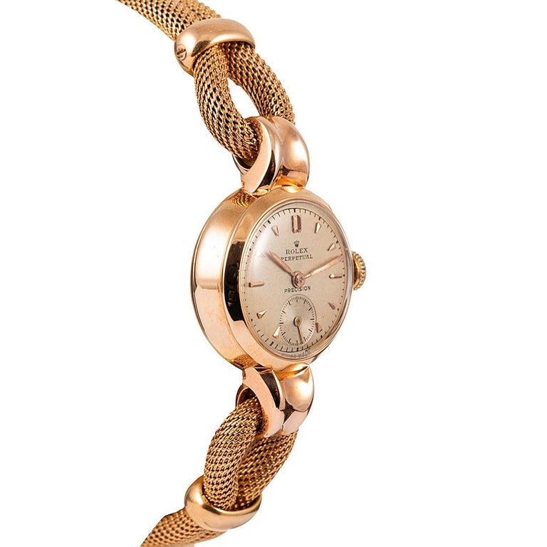 Retro Rolex Ladies Rose Gold Automatic Dress Watch at 1stDibs