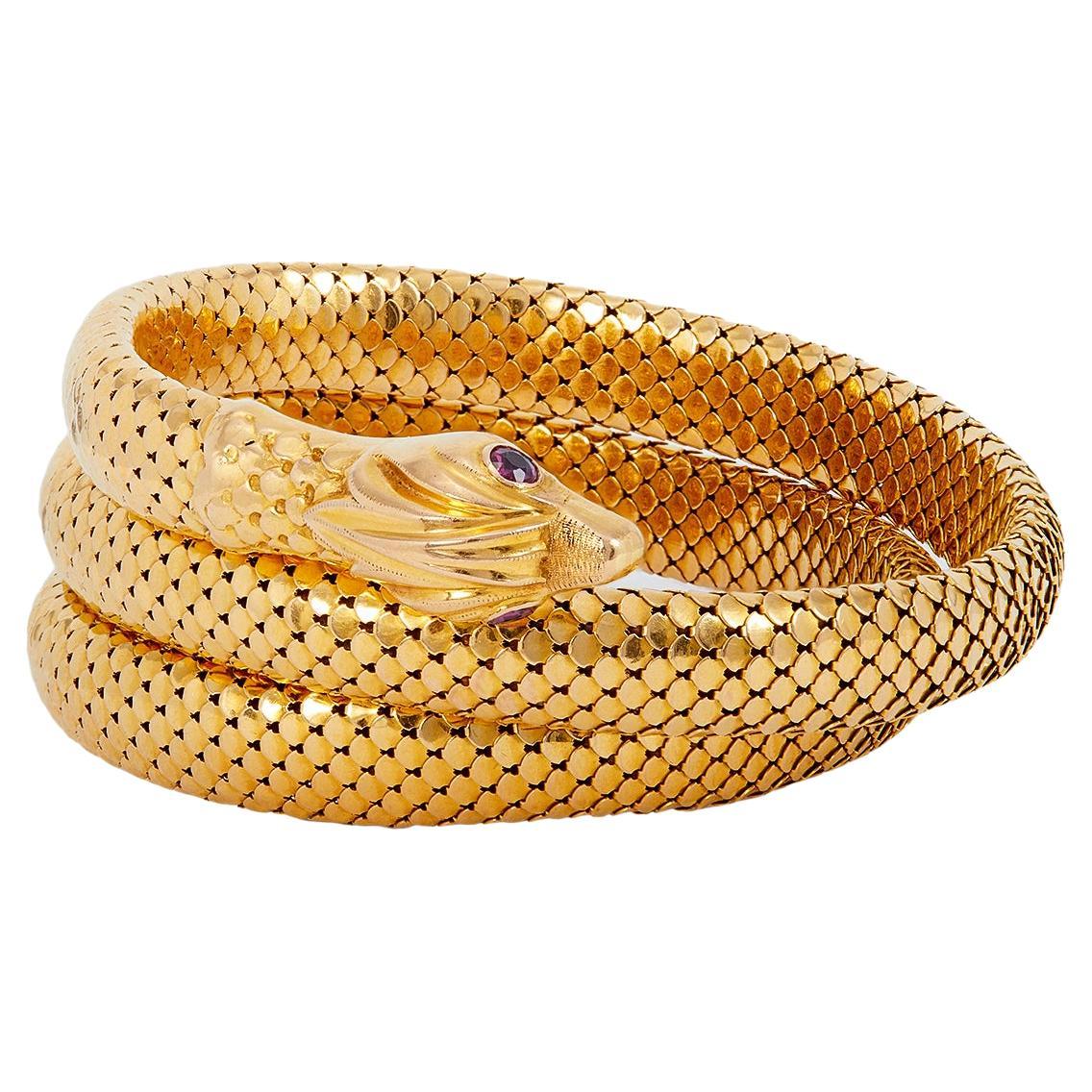 Roberto Coin Ruby 18K Yellow Gold Oro Classic Link Bracelet For Sale at ...