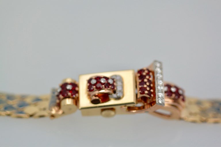 Retro Ruby Diamond Rose and Yellow Gold Flip Top Covered Watch For Sale ...