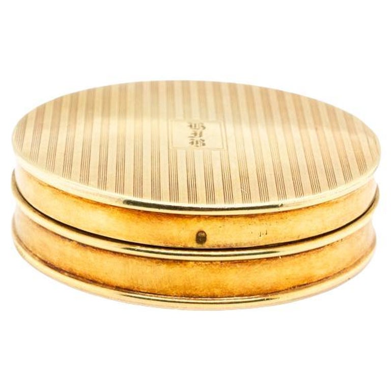 Retro Signed Tiffany and Co 14K Yellow Gold Jewellery Powder Compact ...