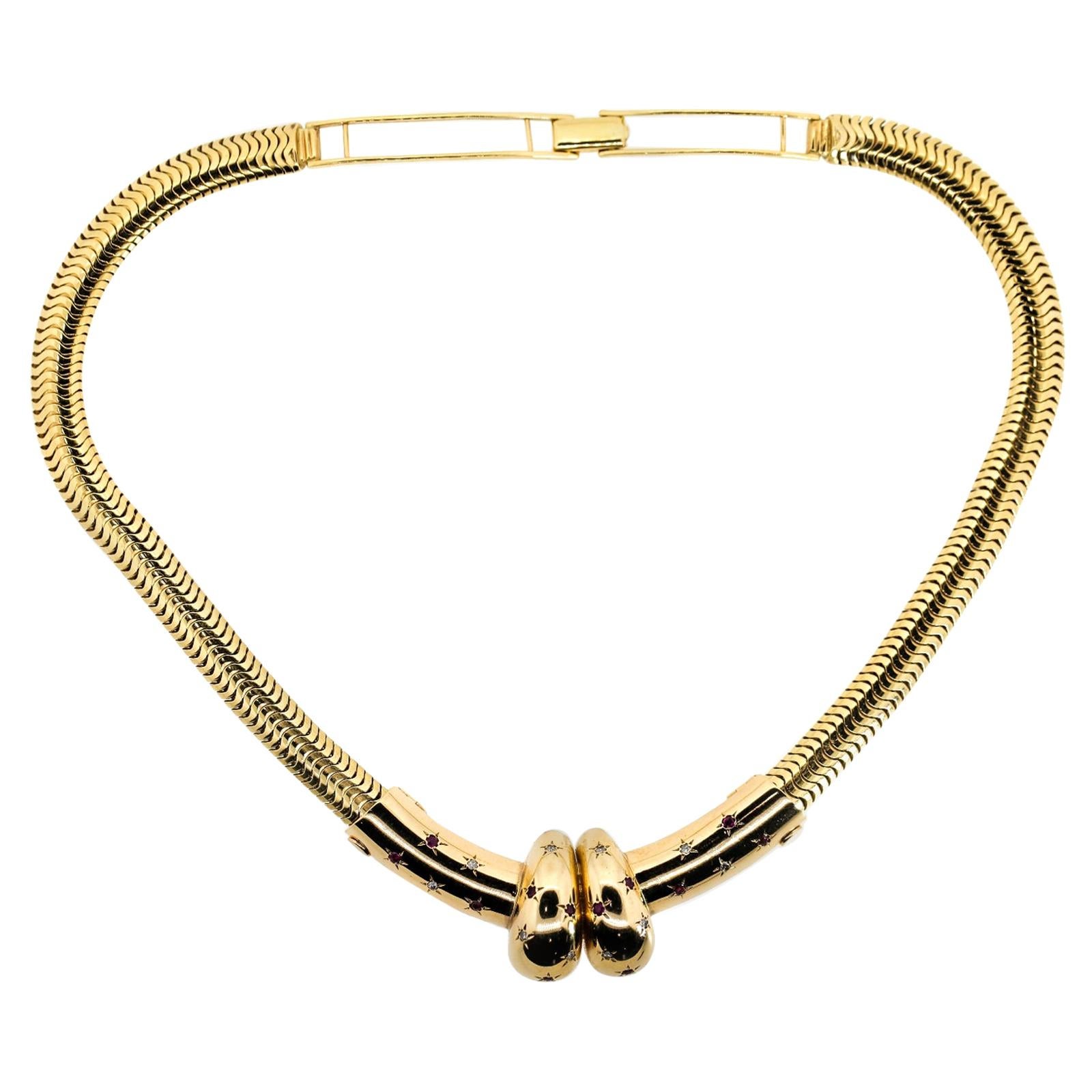 Superb French Napoleon Third Period Diamond Snake Necklace at 1stDibs