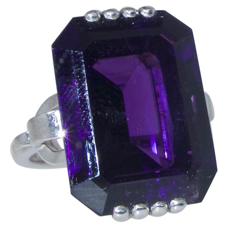 Retro Style Amethyst Platinum Ring, circa 1950 For Sale at 1stDibs ...