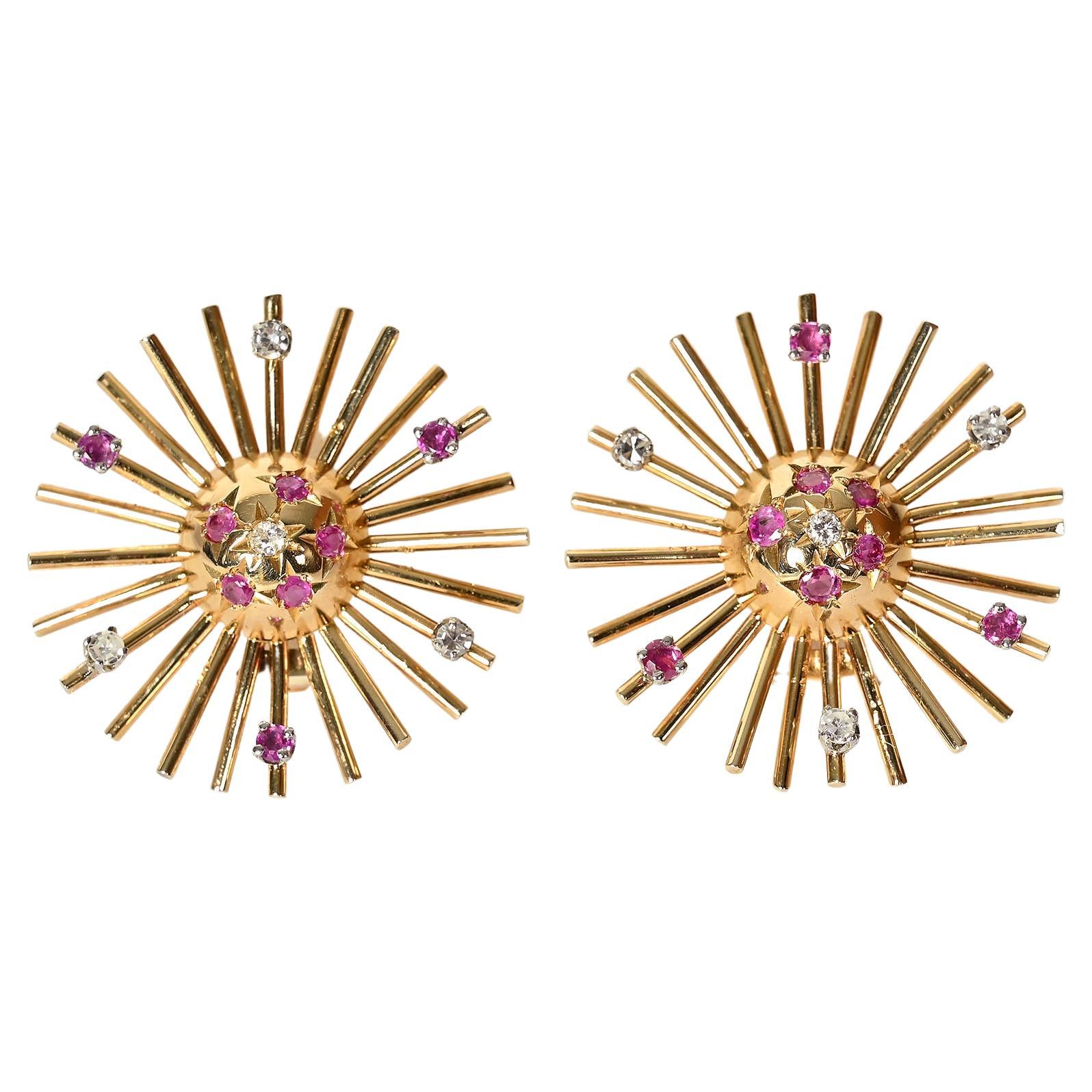 Trabert and Hoeffer Mauboussin Retro Gold Earrings For Sale at 1stDibs