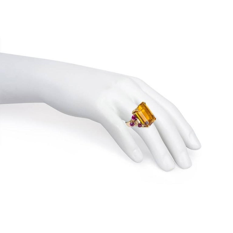 Retro Tiffany and Co. Gold Citrine and Ruby Cocktail Ring at 1stDibs ...