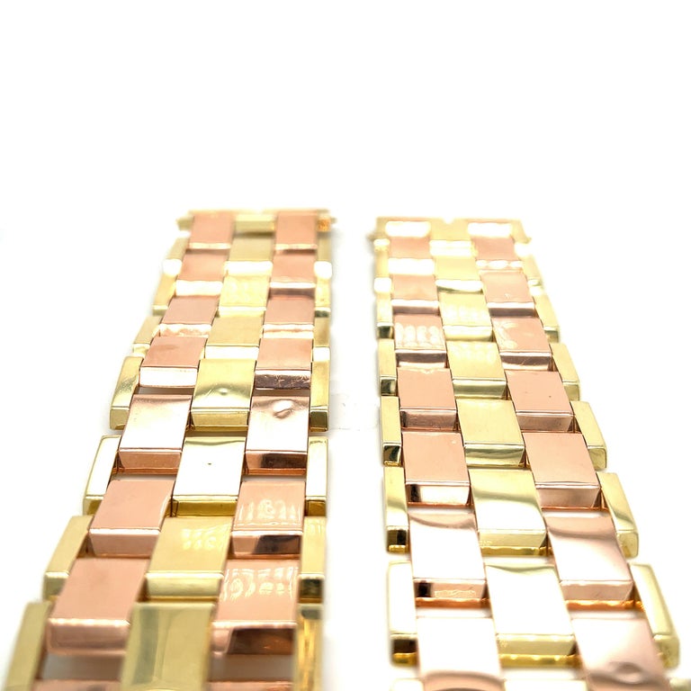 Retro Two-Color Gold Bracelets For Sale at 1stDibs