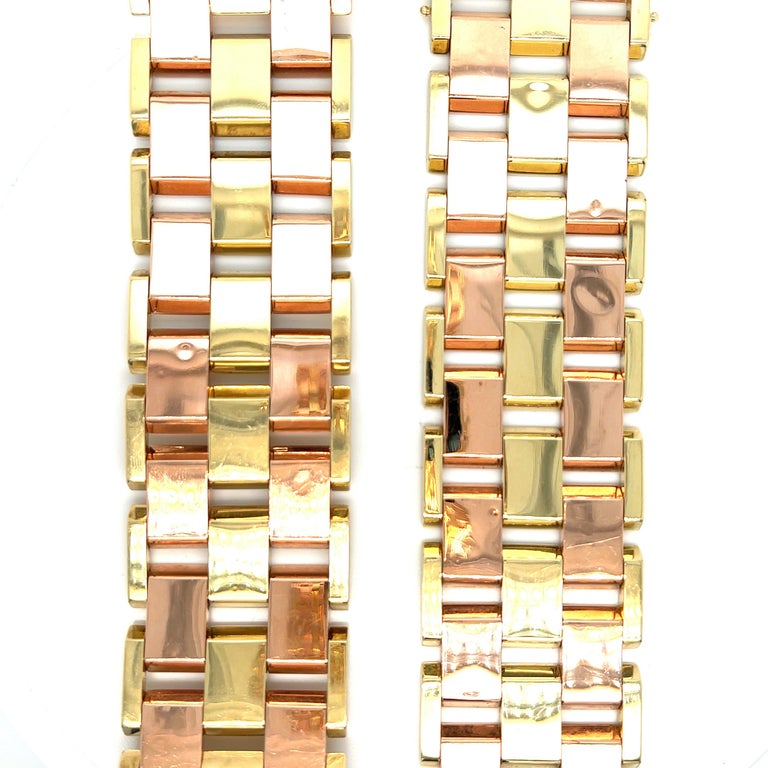 Retro Two-Color Gold Bracelets For Sale at 1stDibs