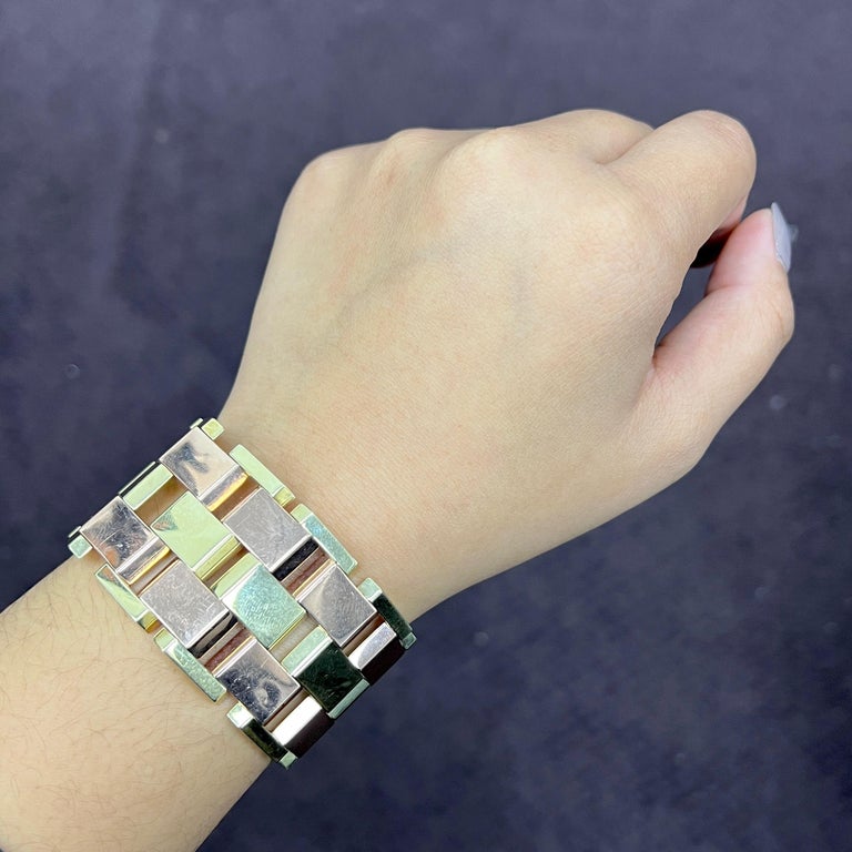 Retro Two-Color Gold Bracelets For Sale at 1stDibs