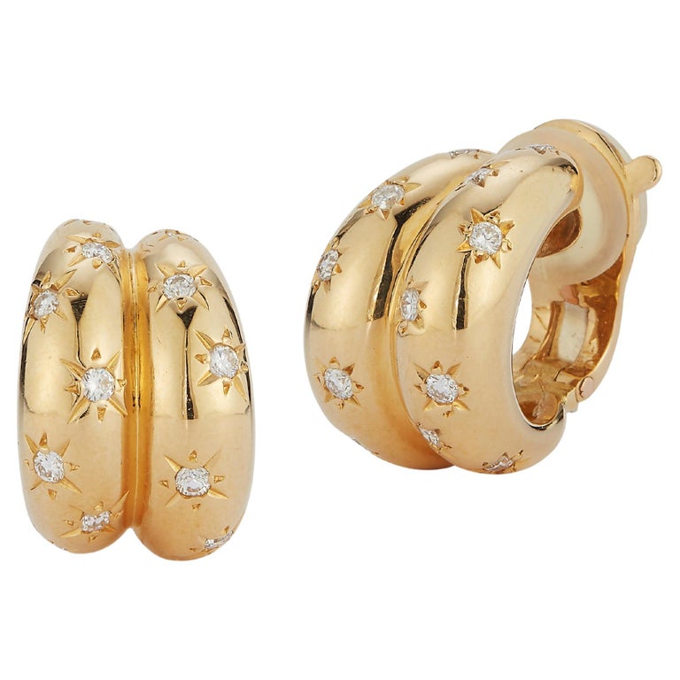 Retro Van Cleef and Arpels Diamond Earrings For Sale at 1stDibs