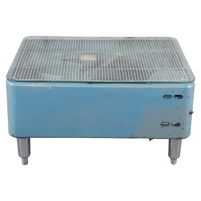 Retro Vintage Lau Indsutrial Box Fan Coffee Table Glass Top Reclaimed ...