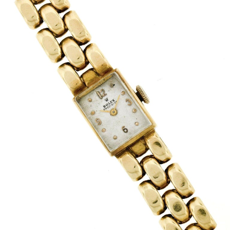 Retro Vintage Rolex Precision 17j Wind Up Watch w/ Unique 18K Gold ...