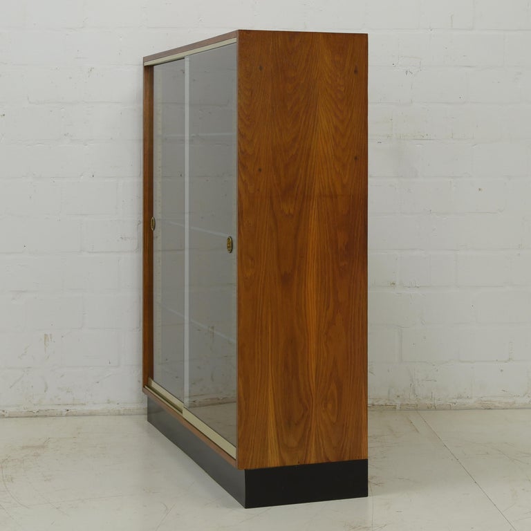 Retro Vintage Showcase / Glass Sliding Doors Cupboard in Oak, 70s For ...