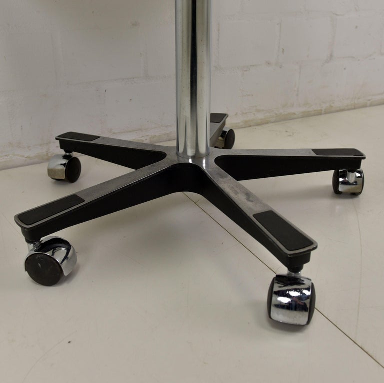 Retro Vintage Small Doctor's Table / White Rollable Side Table, 1980 ...