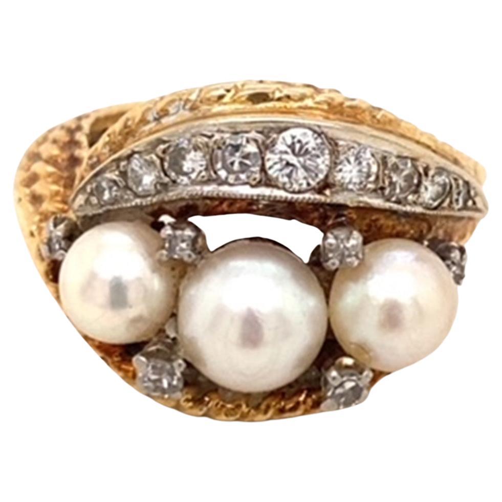 Diamonds and Blue Sapphires Rose Gold and Silver Rhombus Shape Cocktail ...