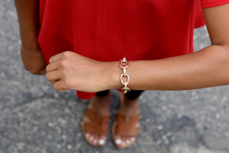 Retro Walter Lampl 14 Karat Rose Gold and Yellow Gold Bracelet at ...