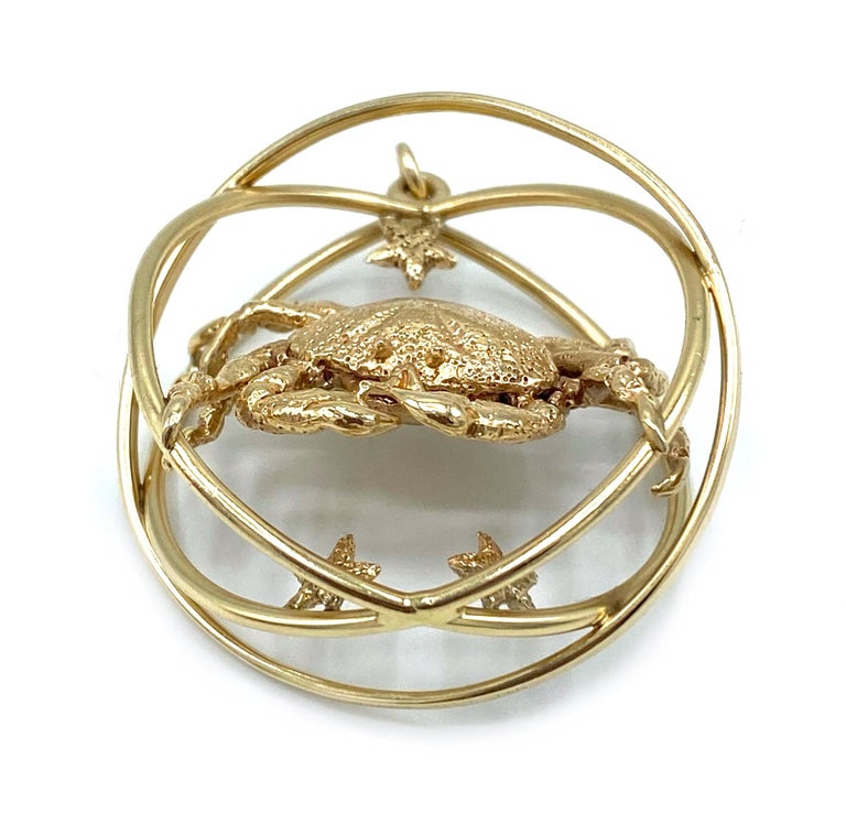 Retro William Ruser Rose Gold Astrological Zodiac Sign Cancer Crab ...