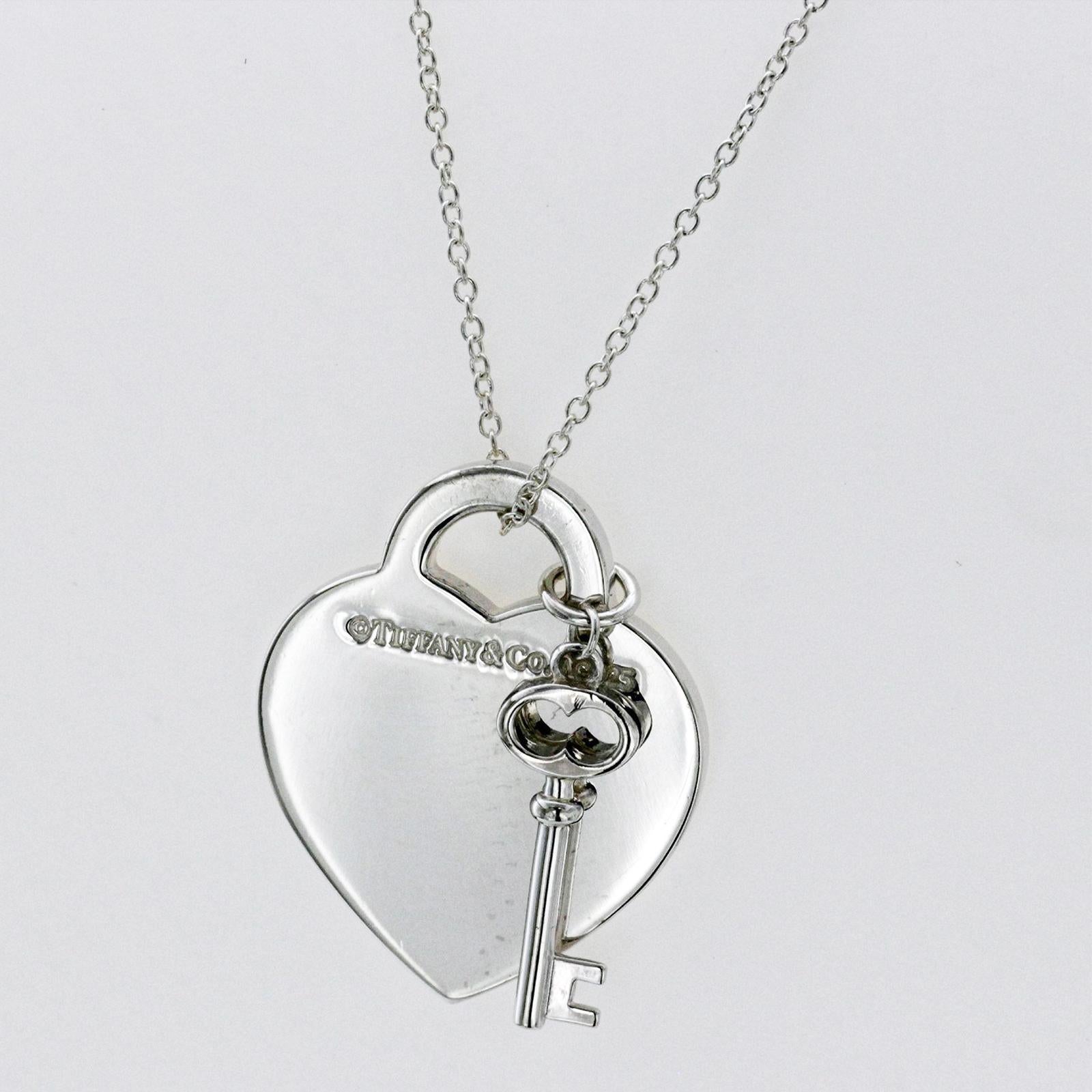 Return to Tiffany and Co. Heart and Key Sterling Silver Necklace For ...