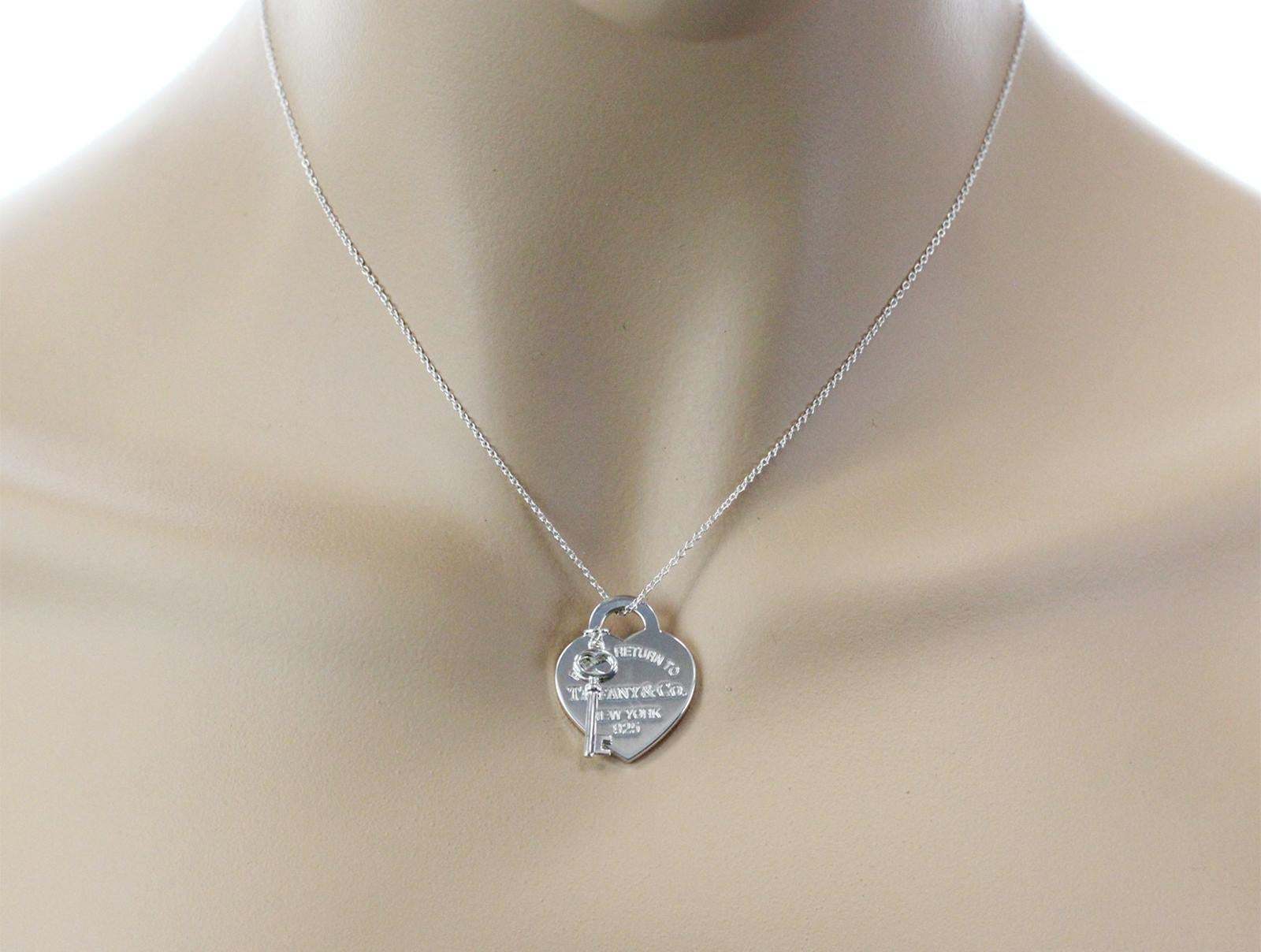 Return to Tiffany and Co. Heart and Key Sterling Silver Necklace For ...
