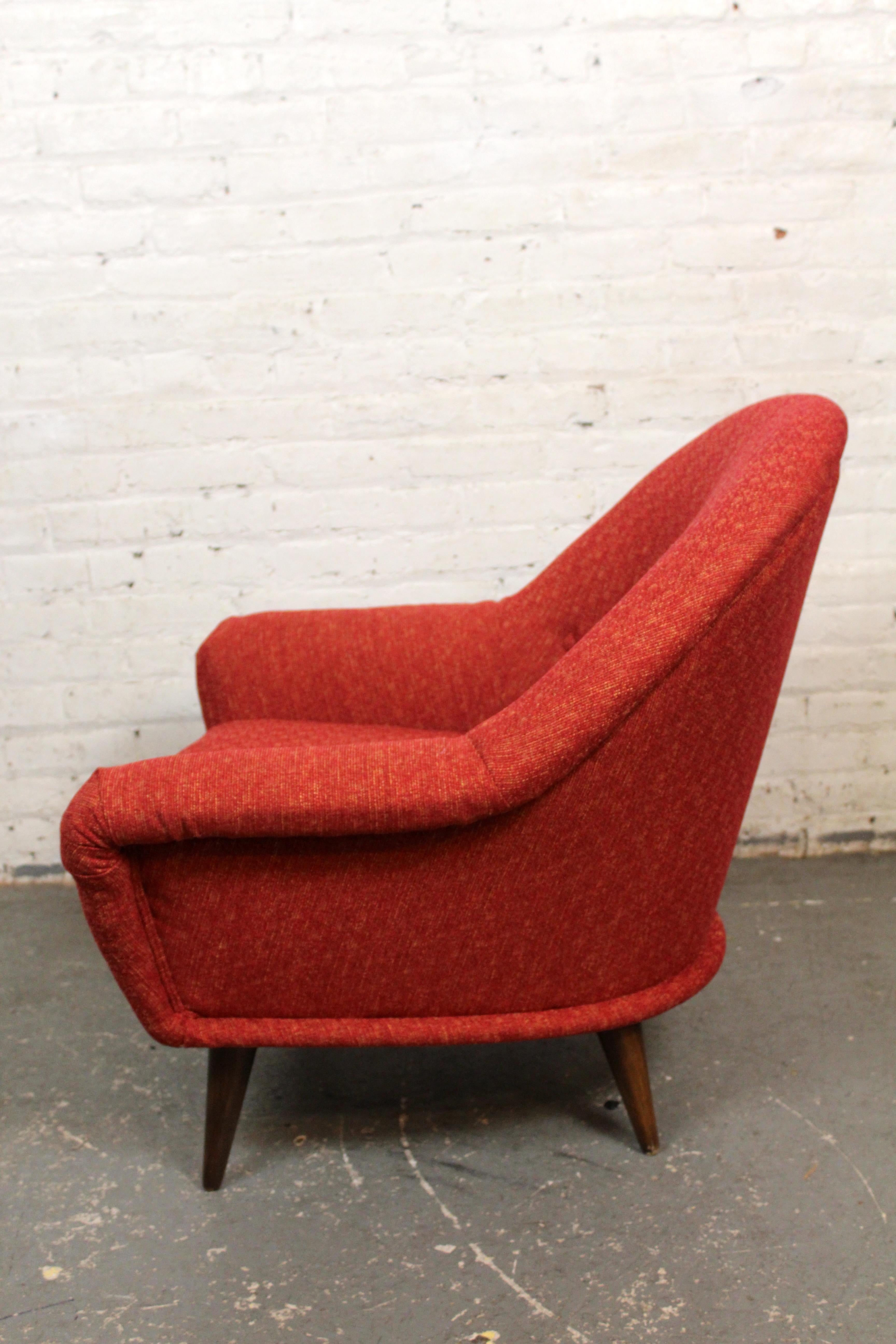 Reupholstered Barrel Back Club Chair For Sale at 1stDibs