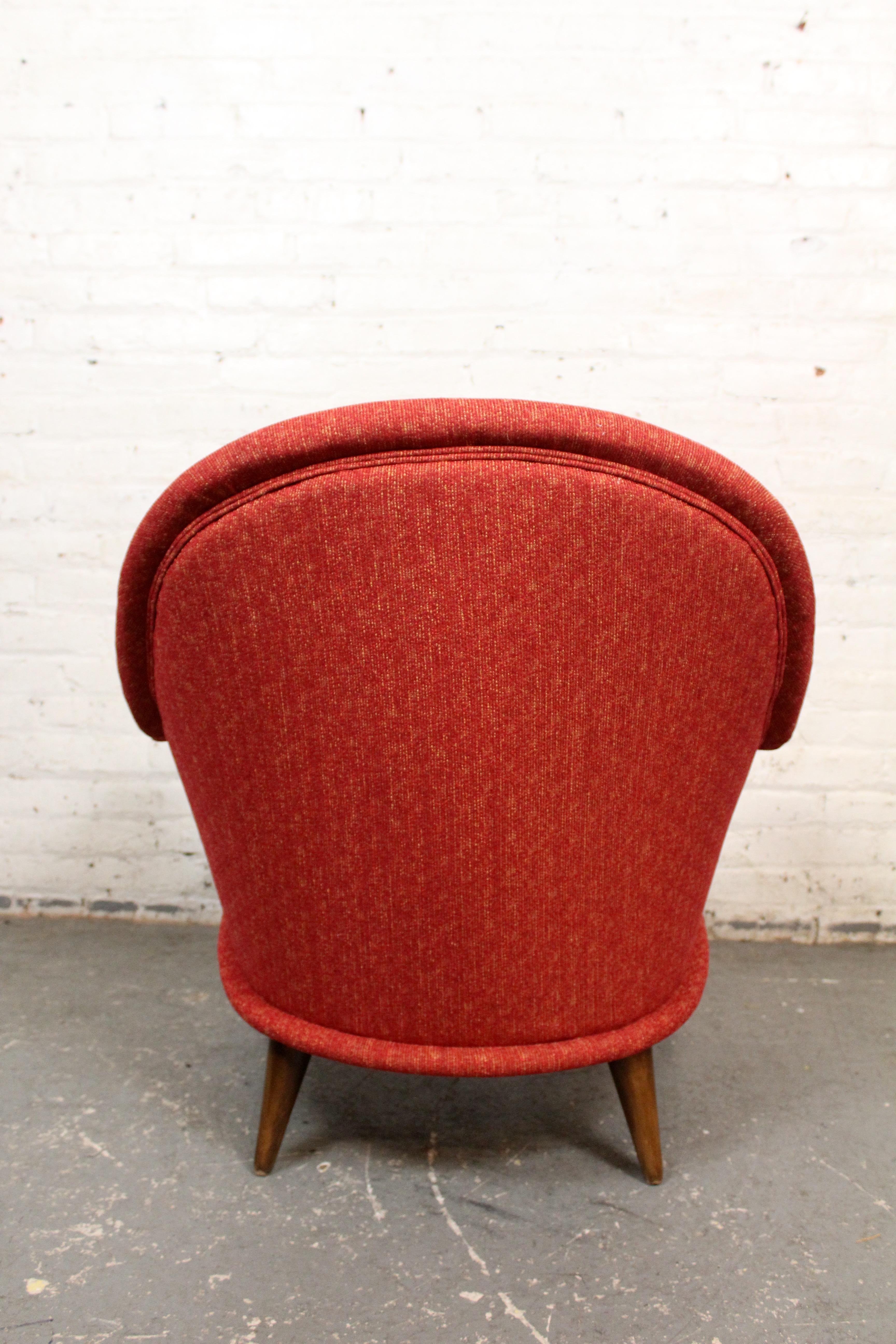 Reupholstered Barrel Back Club Chair For Sale at 1stDibs