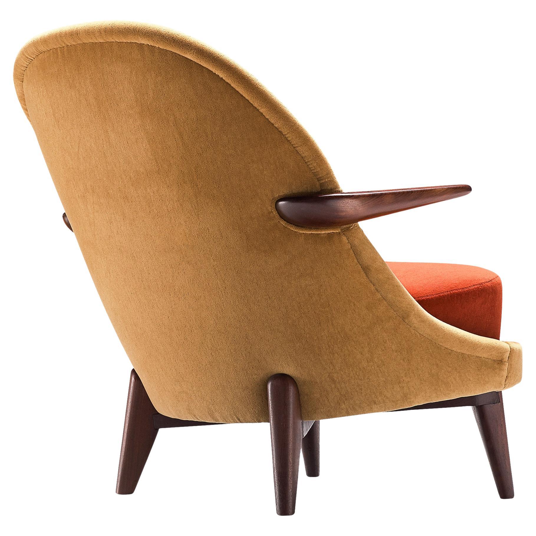 Reupholstered Orange Hand Shaped Lounge Chair For Sale at 1stDibs ...