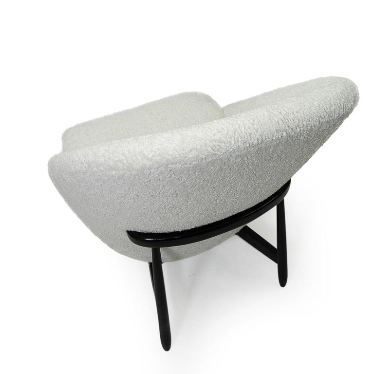 Reupholstered in Bouclé Theo Ruth “115” Lounge Chairs for Artifort ...