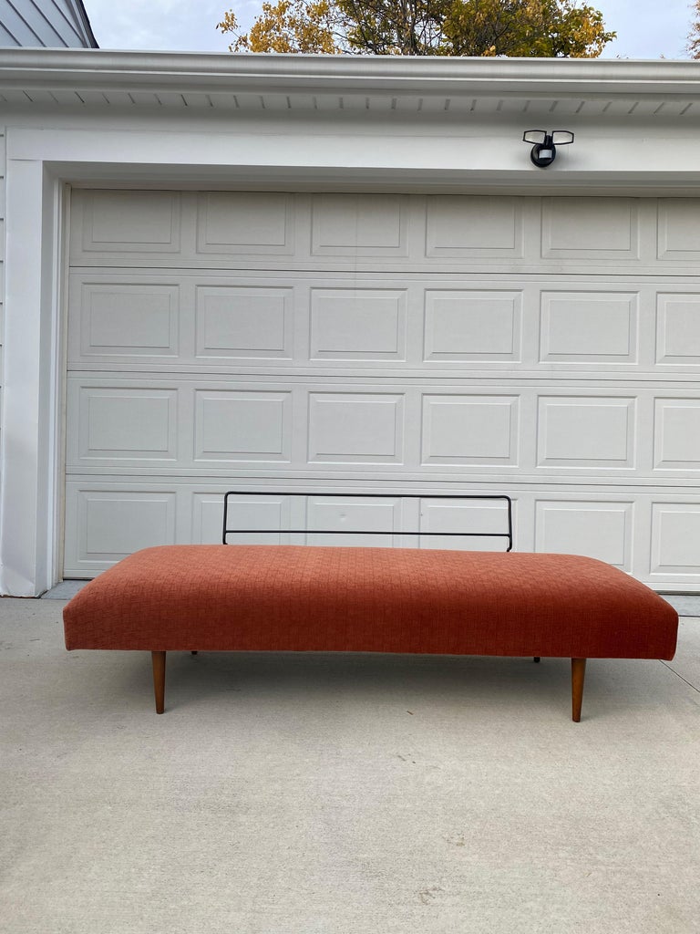 Reupholstered Mid-Century Modern Vintage Daybed For Sale at 1stDibs