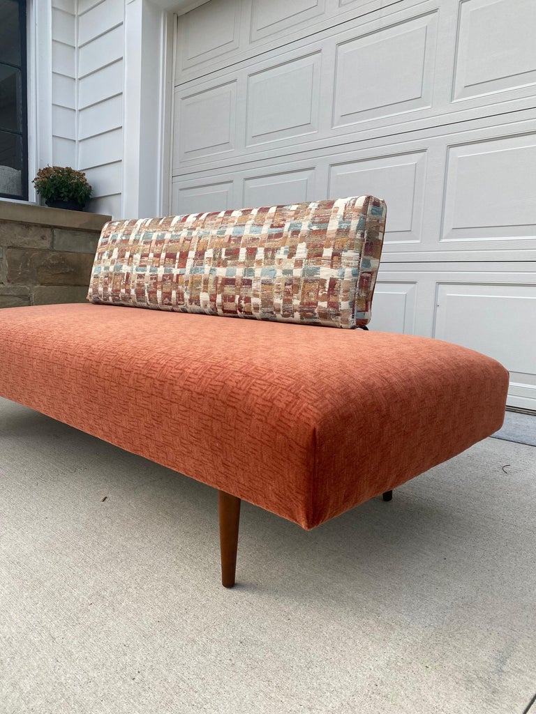 Reupholstered Mid-Century Modern Vintage Daybed For Sale at 1stDibs