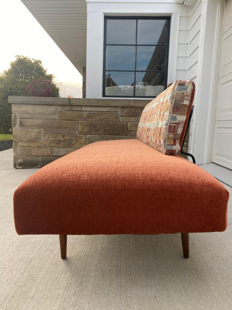Reupholstered Mid-Century Modern Vintage Daybed For Sale at 1stDibs