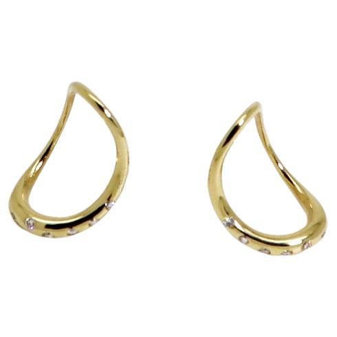 Reverse Diamond Contemporary Modern Earrings in 18k gold by Maviada For ...