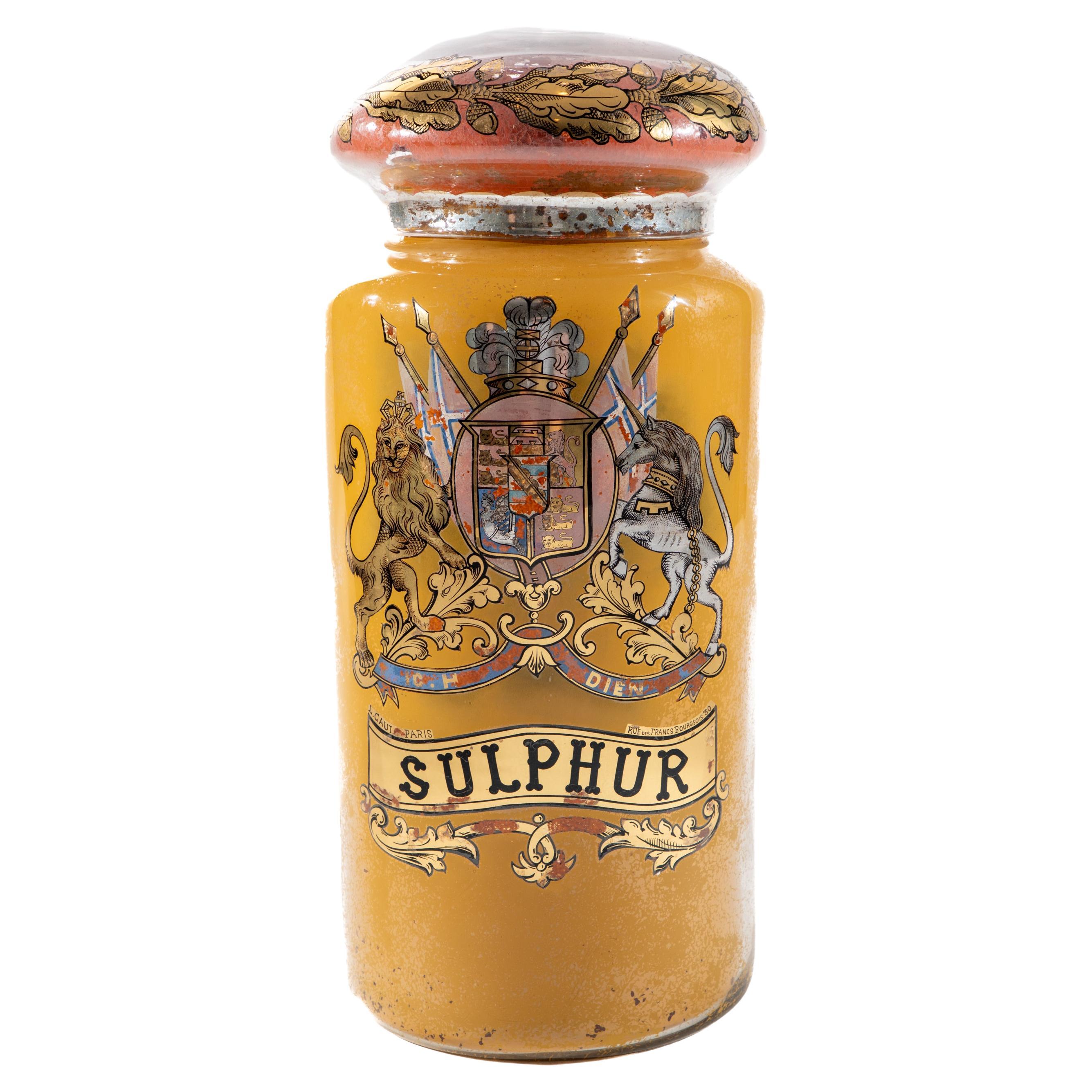 Reverse Painted Apothecary Jar, Circa 1870 For Sale at 1stDibs