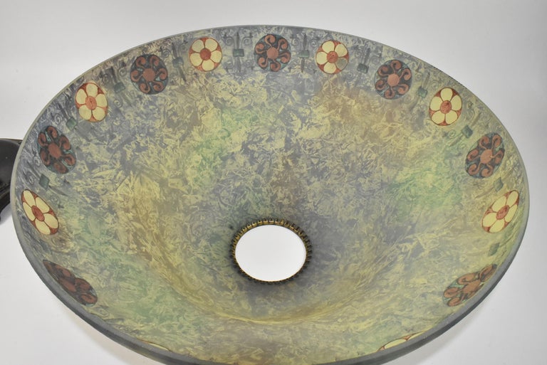 Reverse Painted Classique Floral Table Lamp For Sale at 1stDibs