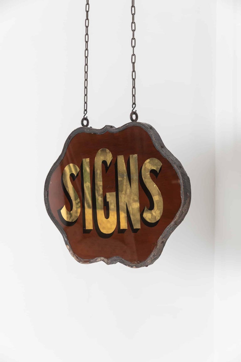 Reverse Painted Glass Gilt Single Sided Sign Plaque Early 20th Century ...