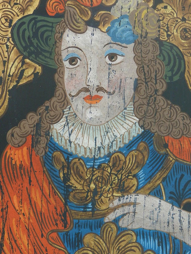 Reverse Painting on Glass French Cavalier Vintage, Early 20th Century ...