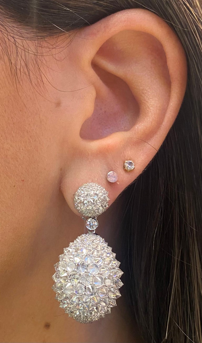 Reverse Set Diamond Earrings For Sale at 1stDibs