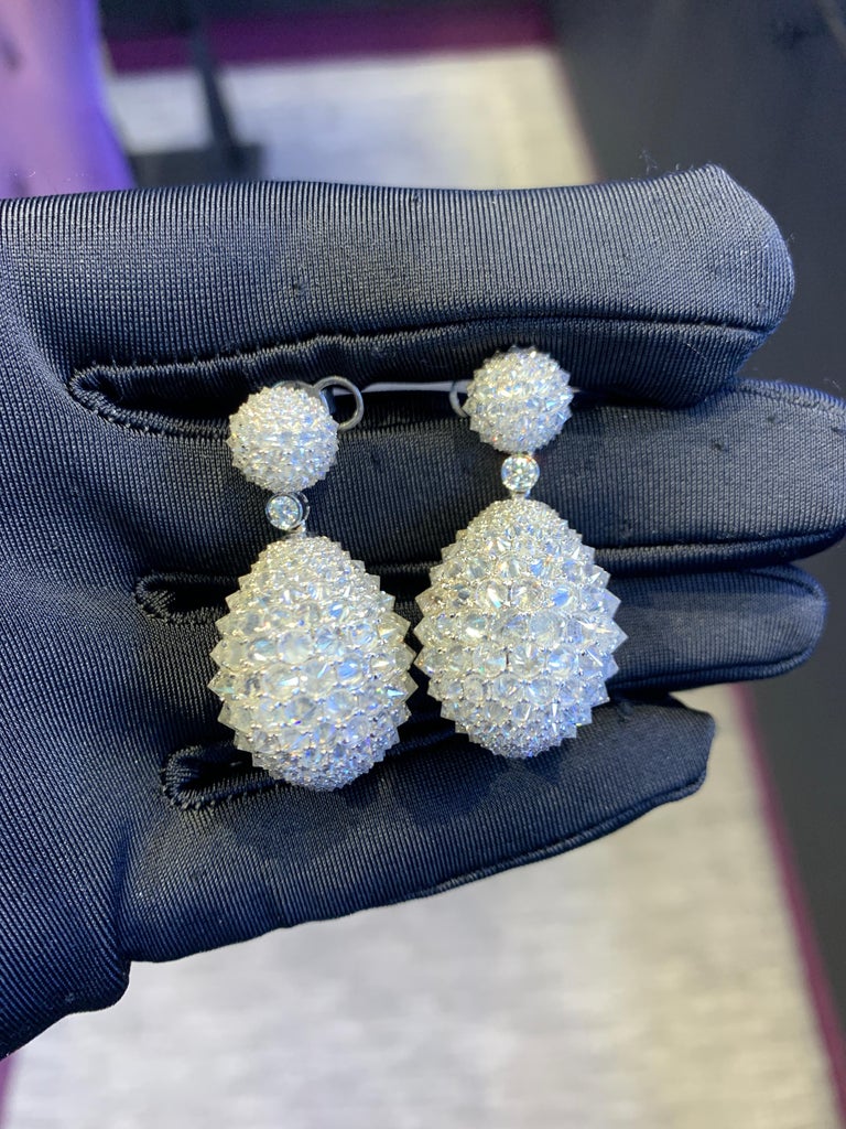 Reverse Set Diamond Earrings For Sale at 1stDibs