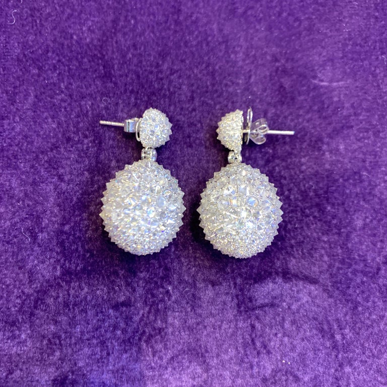 Reverse Set Diamond Earrings For Sale at 1stDibs