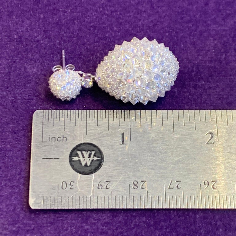 Reverse Set Diamond Earrings For Sale at 1stDibs