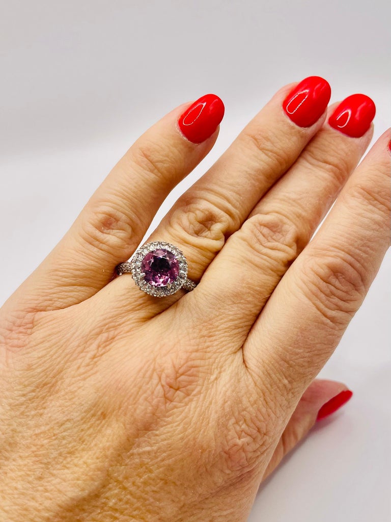 Reverse-Set Pink Diamonds and Pink Tourmaline Engagemant Ring by Julia ...