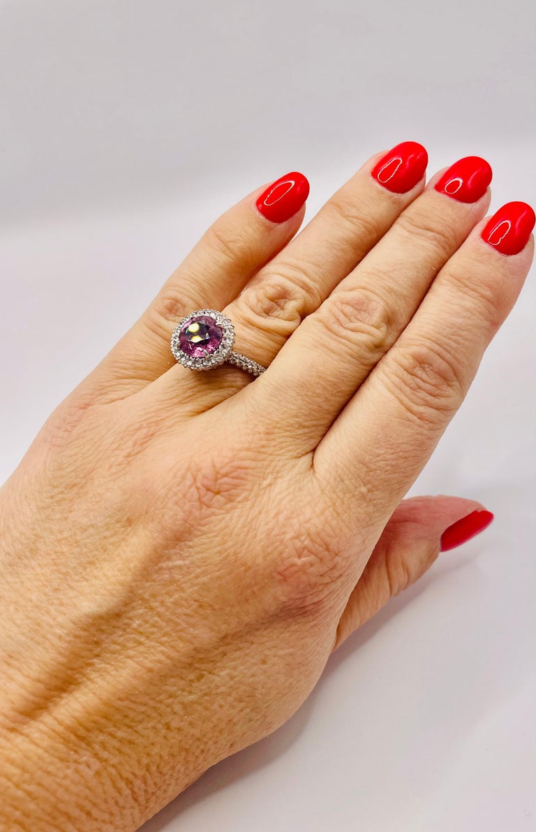 Reverse-Set Pink Diamonds and Pink Tourmaline Engagemant Ring by Julia ...