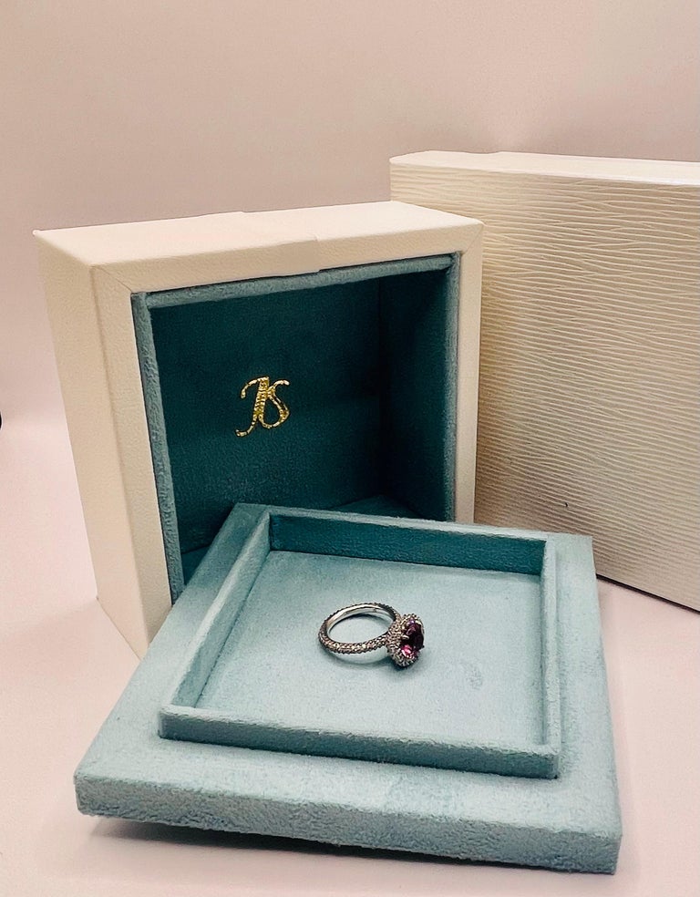 Reverse-Set Pink Diamonds and Pink Tourmaline Engagemant Ring by Julia ...