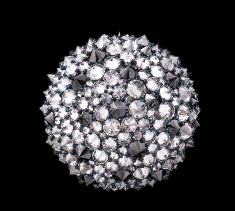 Reverse Set White and Black Diamond Earrings For Sale at 1stDibs