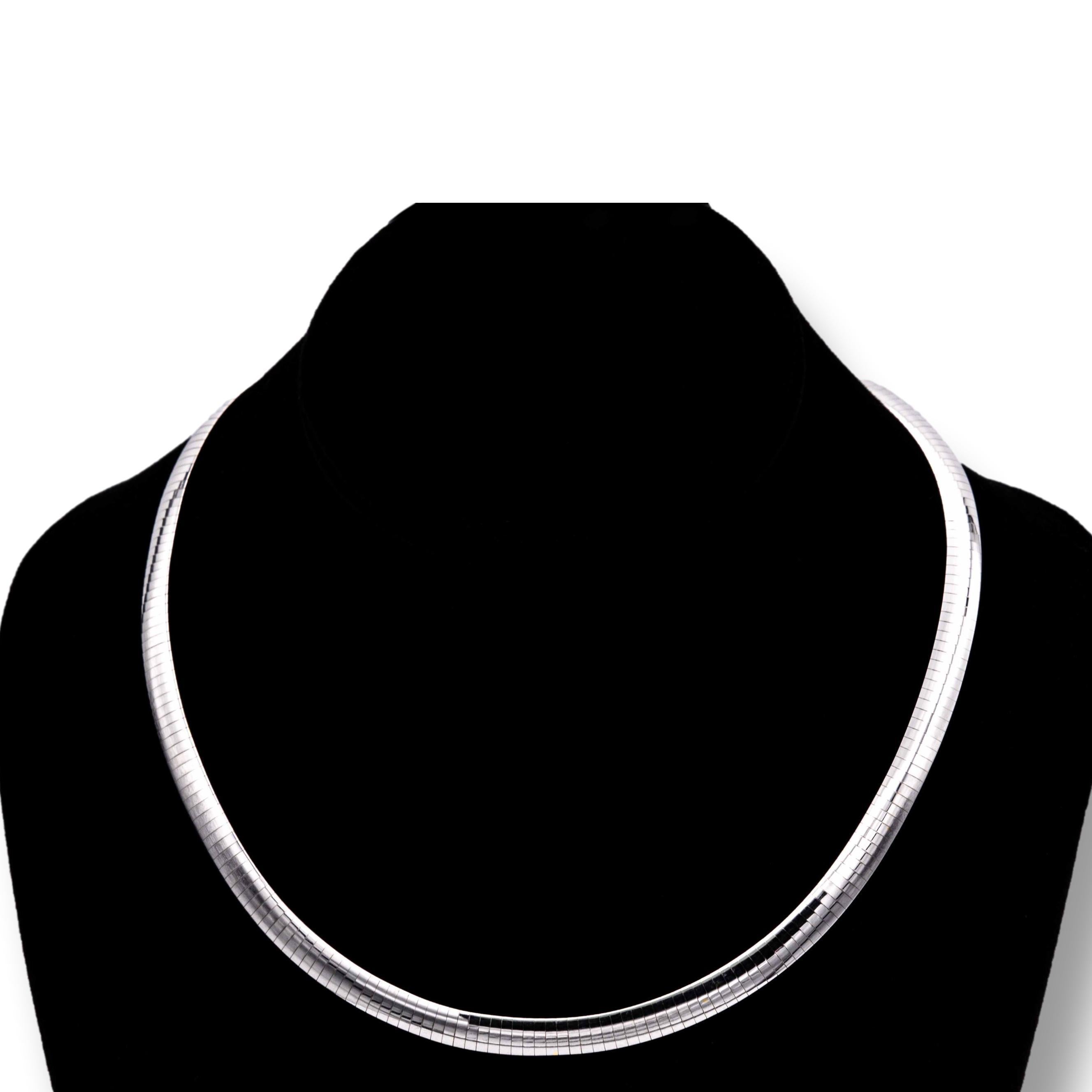 Reversible Omega 14K White and Yellow Gold Italian Necklace at 1stDibs ...