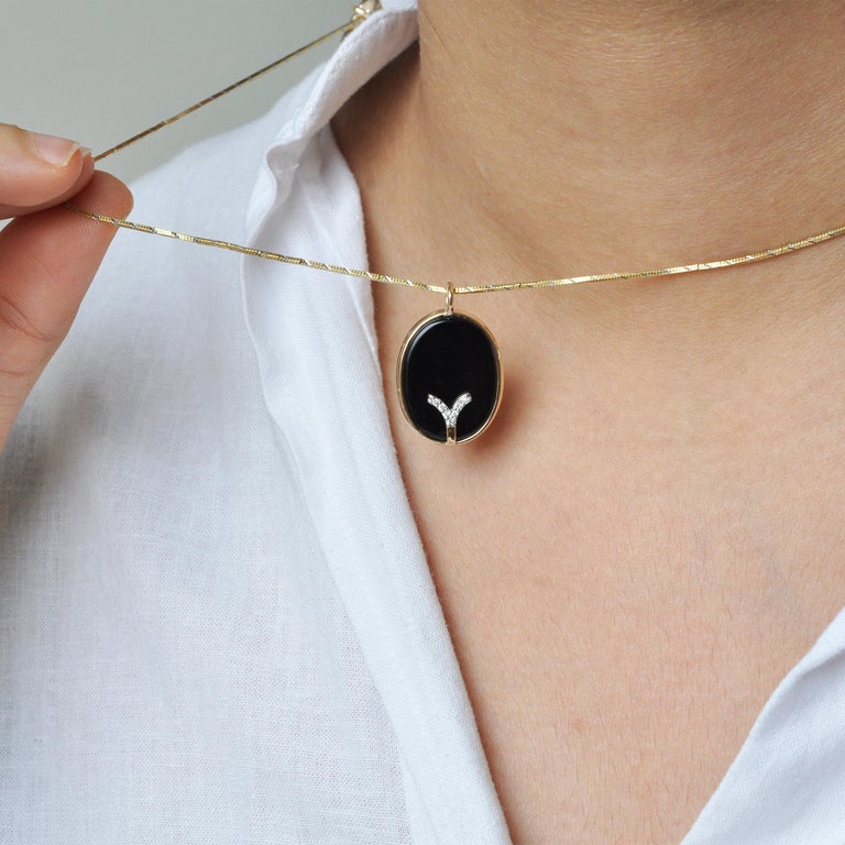 Reversible Aries Carving Cameo Zodiac Diamond 14 Karat Gold Pendant ...